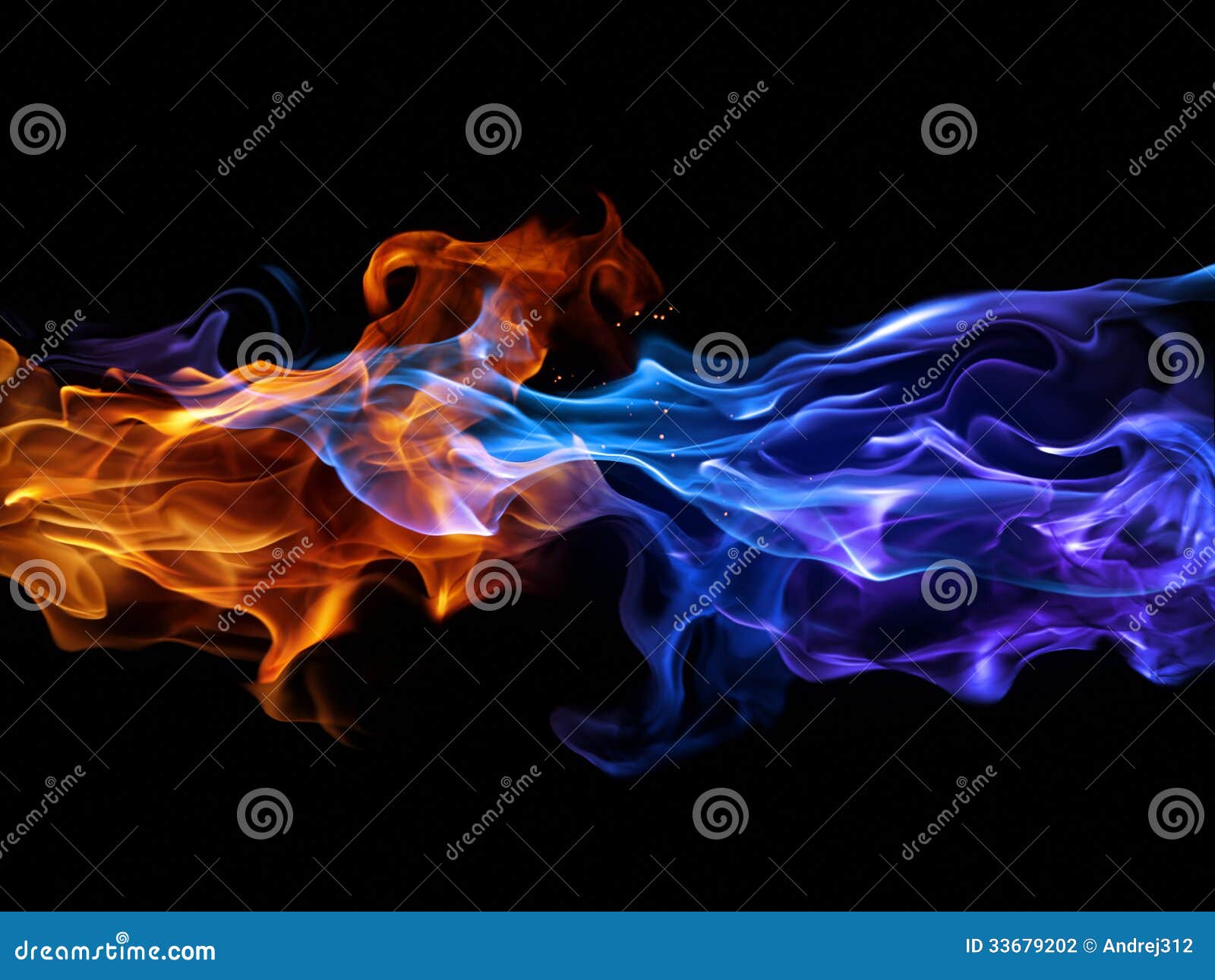 Blauwe en Rode vlam stock illustratie. Illustration of computer - 33679202