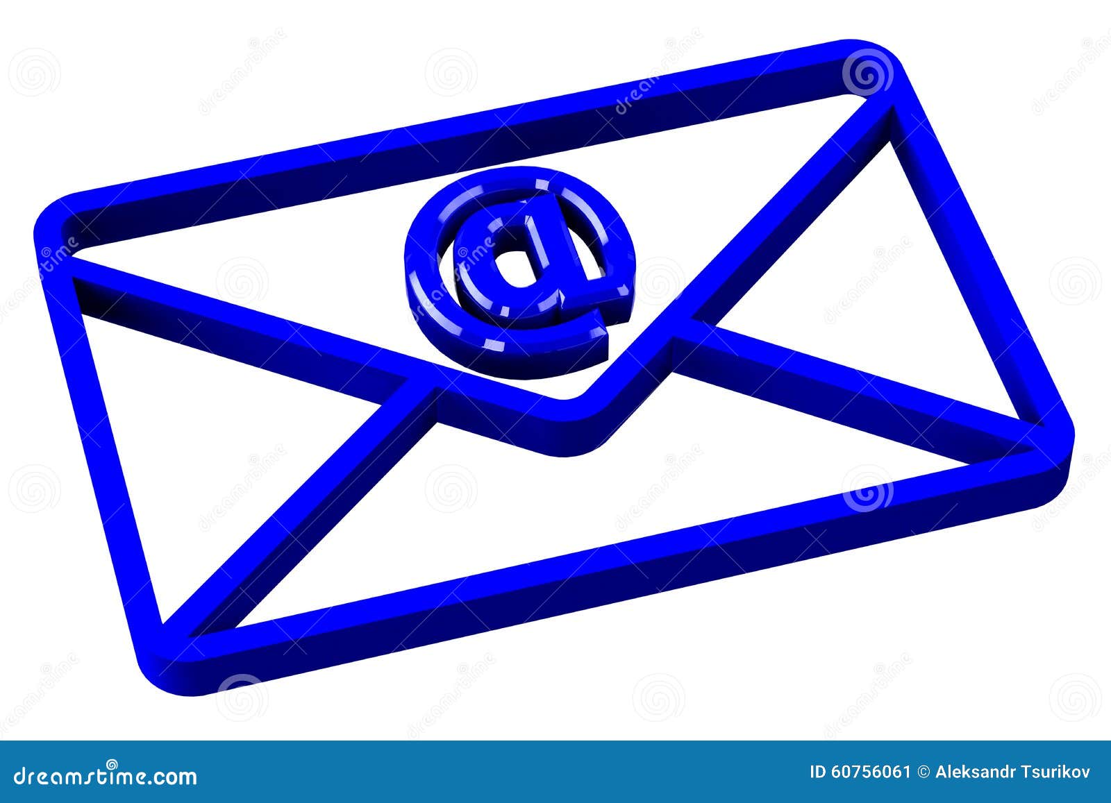 Blauwe Envelop Met Teken E-mail Stock Illustratie - Illustration of ...