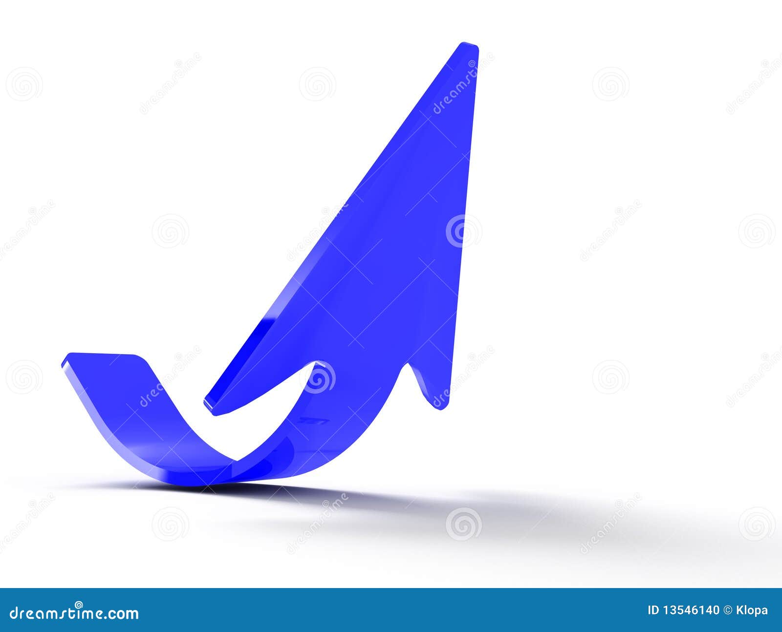 Blauwe gebogen pijl stock illustratie. Illustration of samenvatting ...