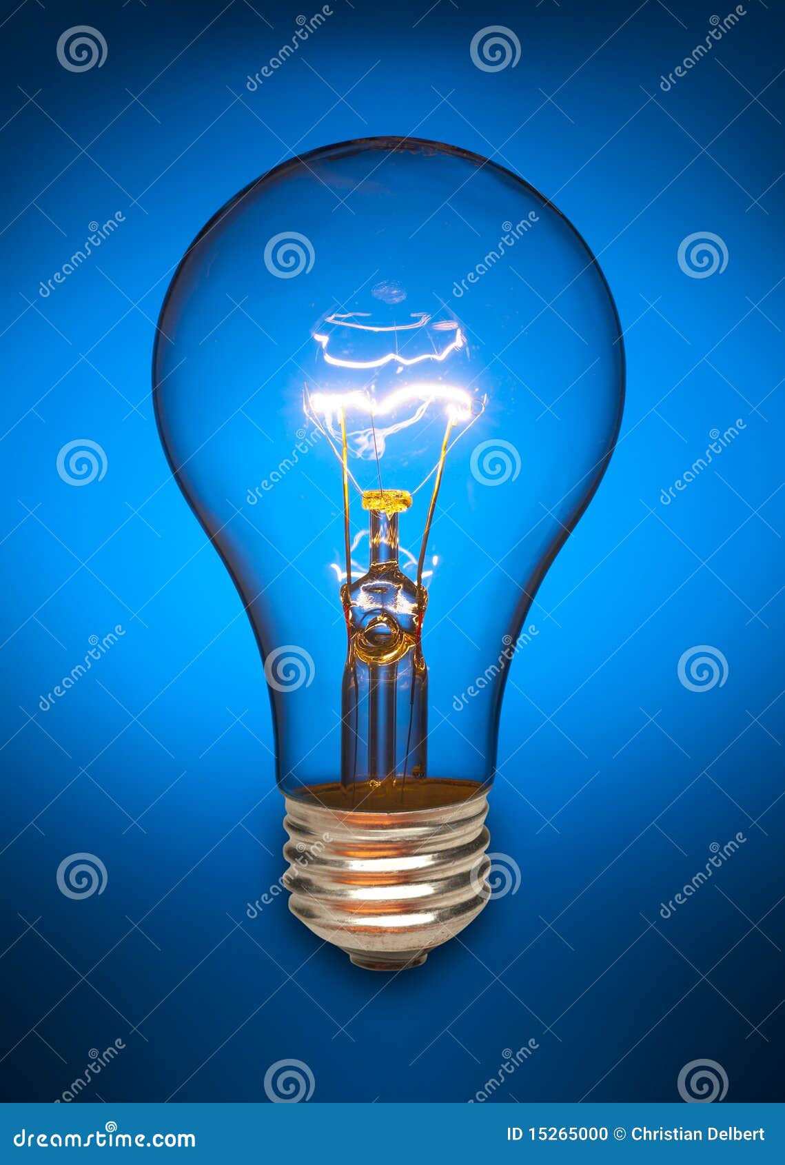 Blauwe gloeilamp stock foto. Image of blauw, draad, wolfram - 15265000