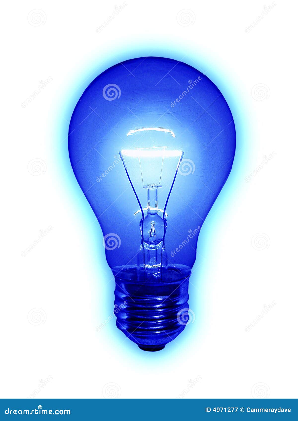 Blauwe Gloeilamp stock afbeelding. Image of elektriciteit - 4971277