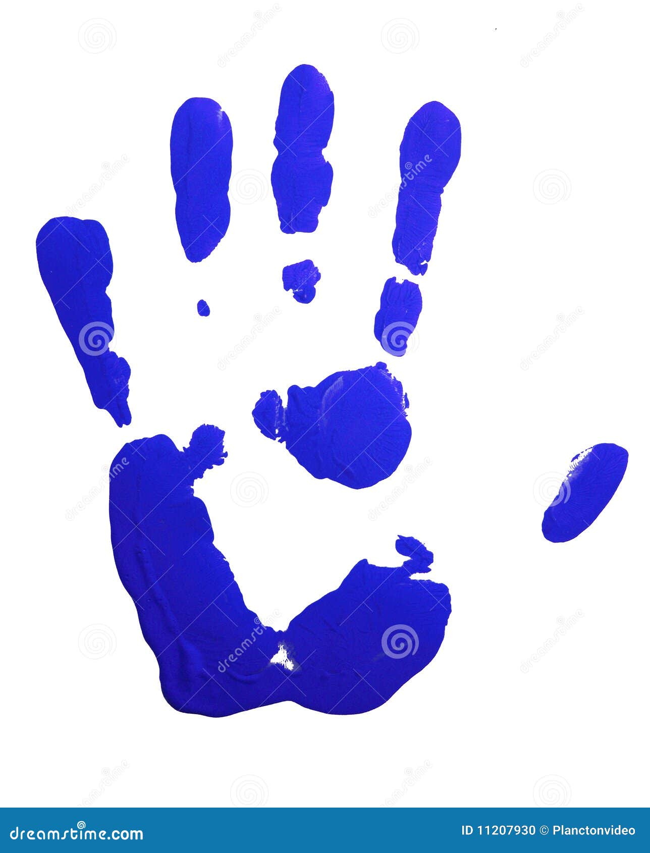 Blauwe hand-druk stock foto. Image of vinger, identiteit - 11207930