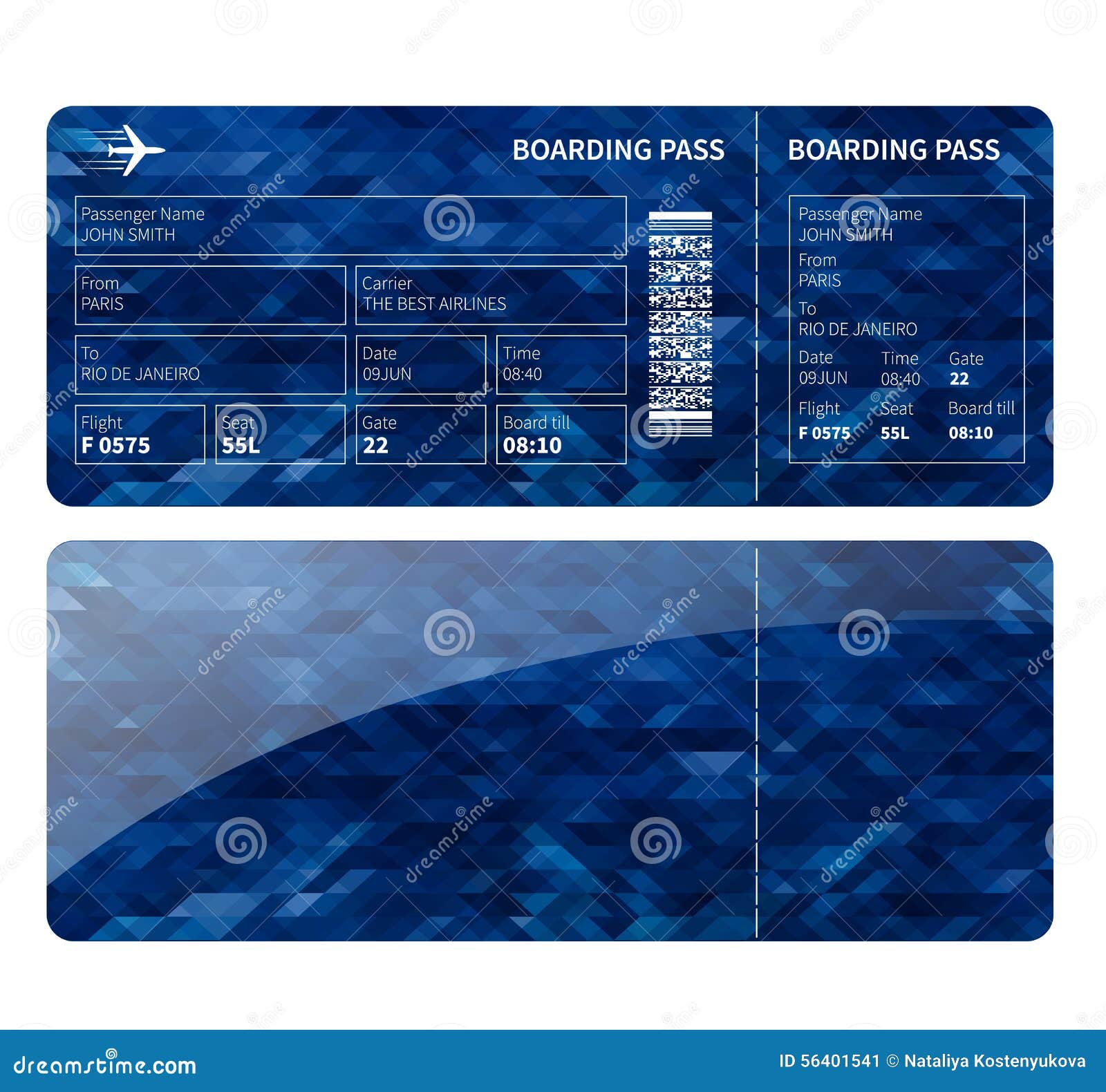 Blauwe instapkaart vector illustratie. Illustration of ontvangst - 56401541