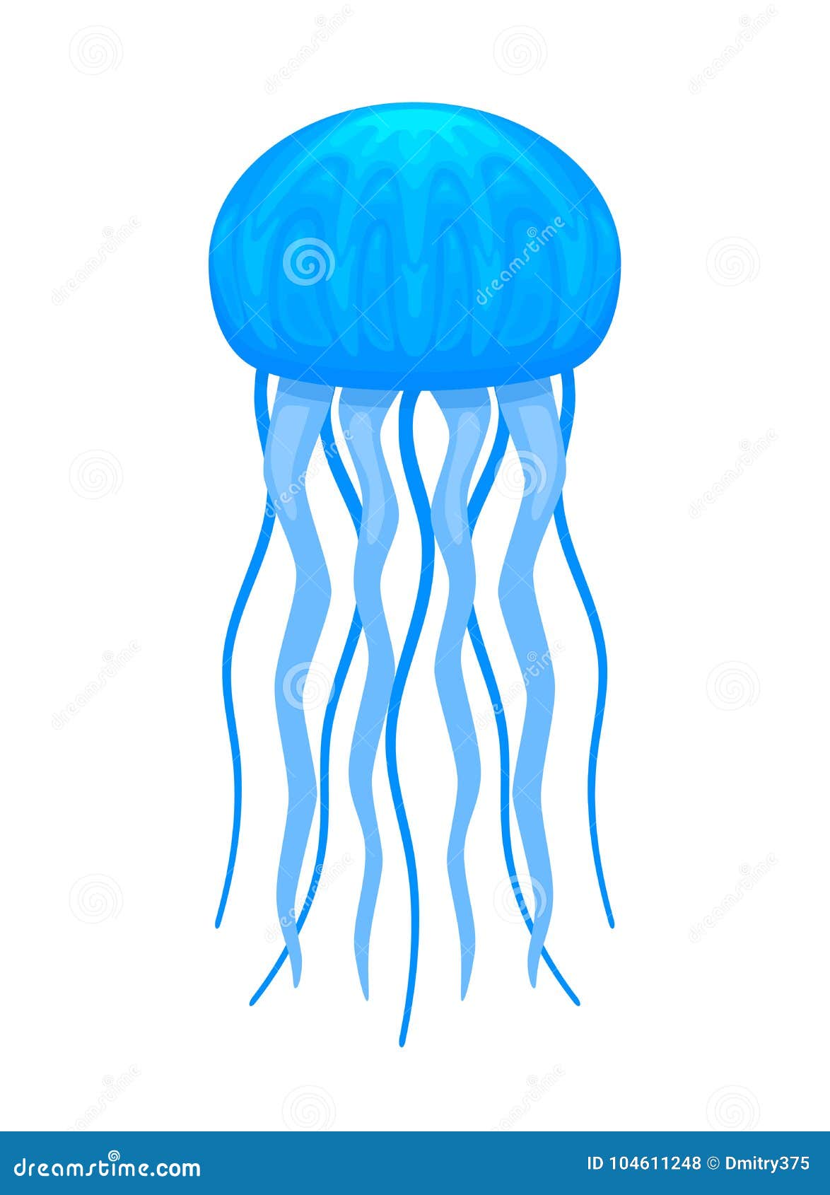 Blauwe Kwal, Beeldverhaal Vectorillustratie Vector Illustratie ...