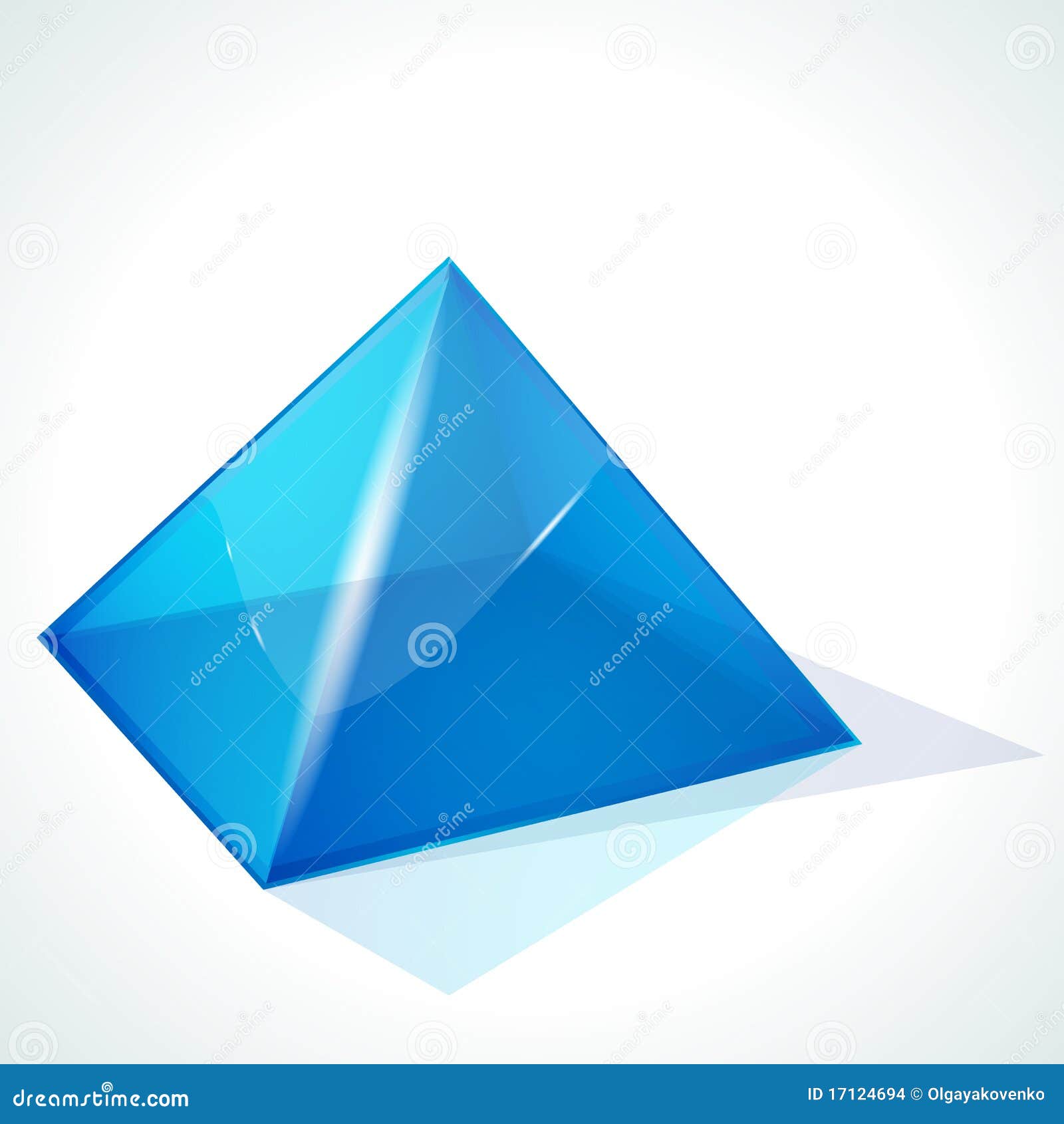 Blauwe Piramide Op Witte Achtergrond Vector Illustratie - Illustration ...