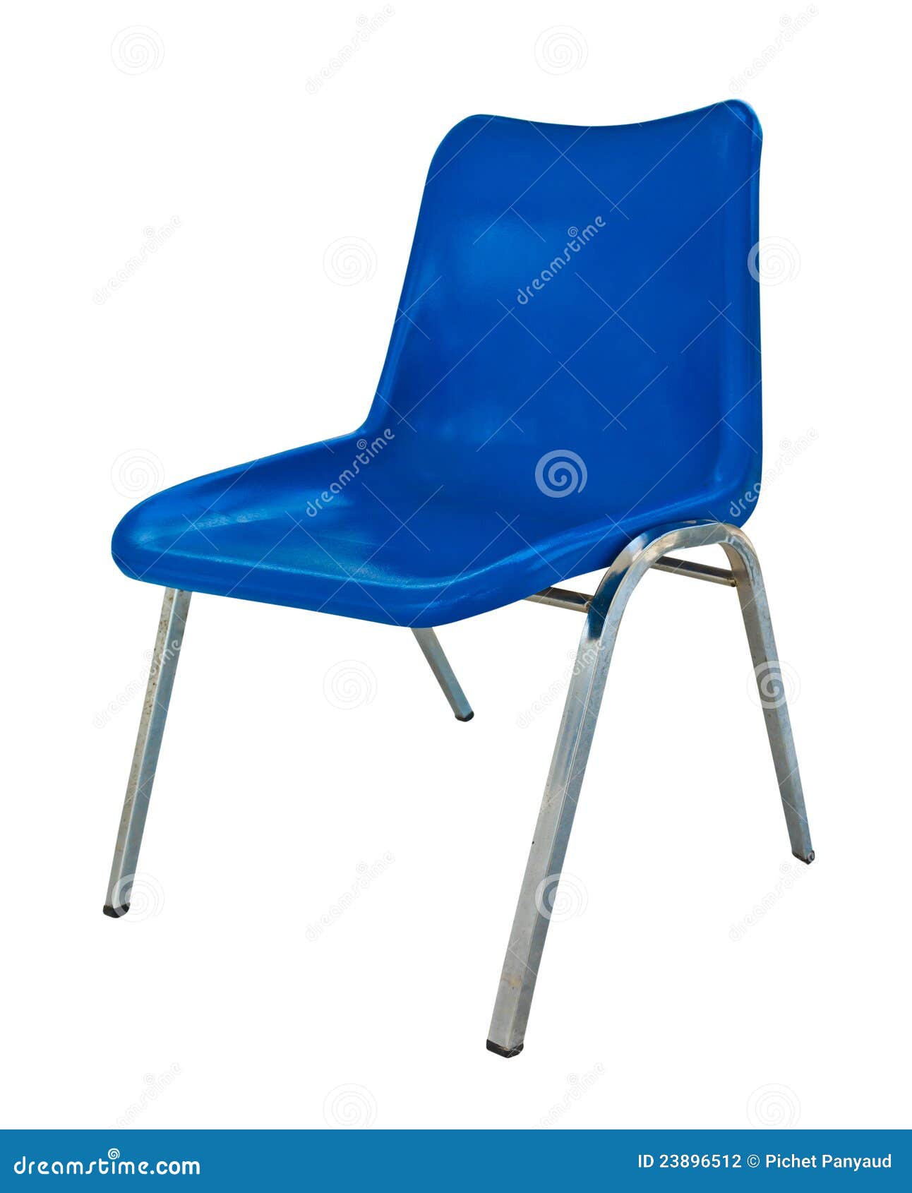 Blauwe Plastic Stoel Op Witte Achtergrond Stock Foto - Image of circus ...