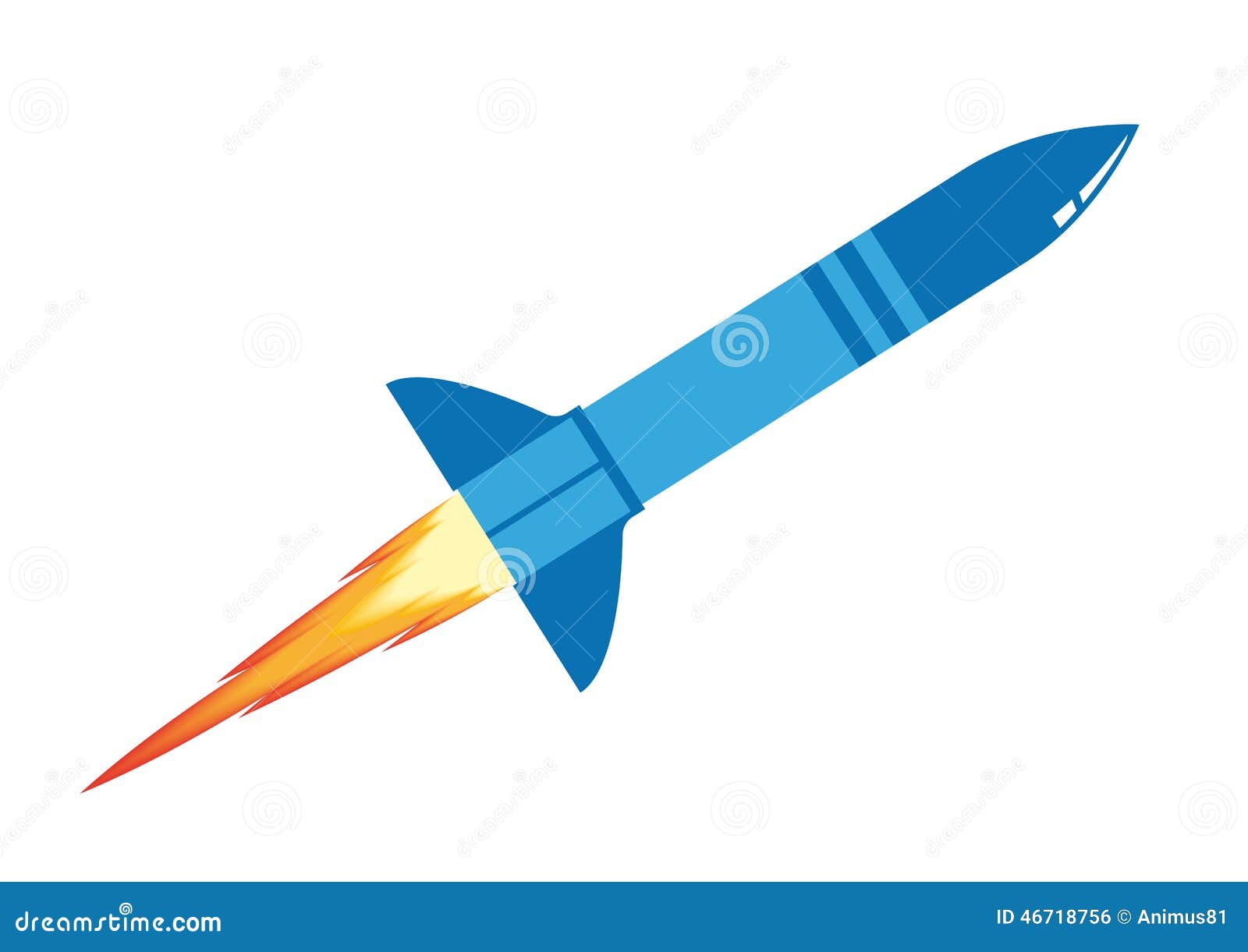 Blauwe raket vector illustratie. Illustration of wapen - 46718756