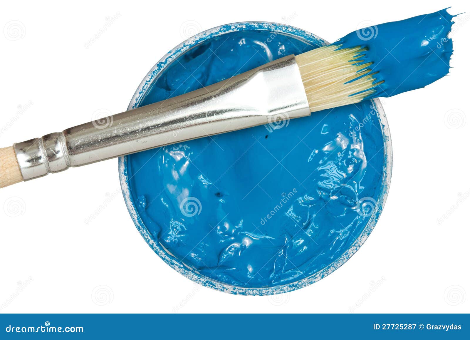 Blauwe verf met penseel stock afbeelding. Image of voorwerp - 27725287