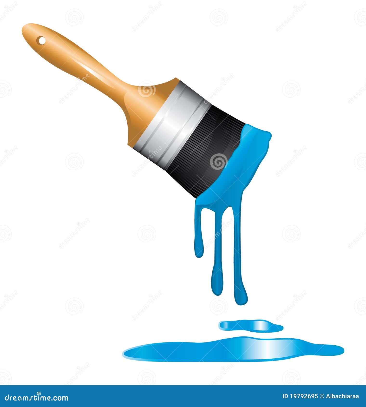 Blauwe Verf Op Een Borstel. Vector Illustratie - Illustration of winkel ...