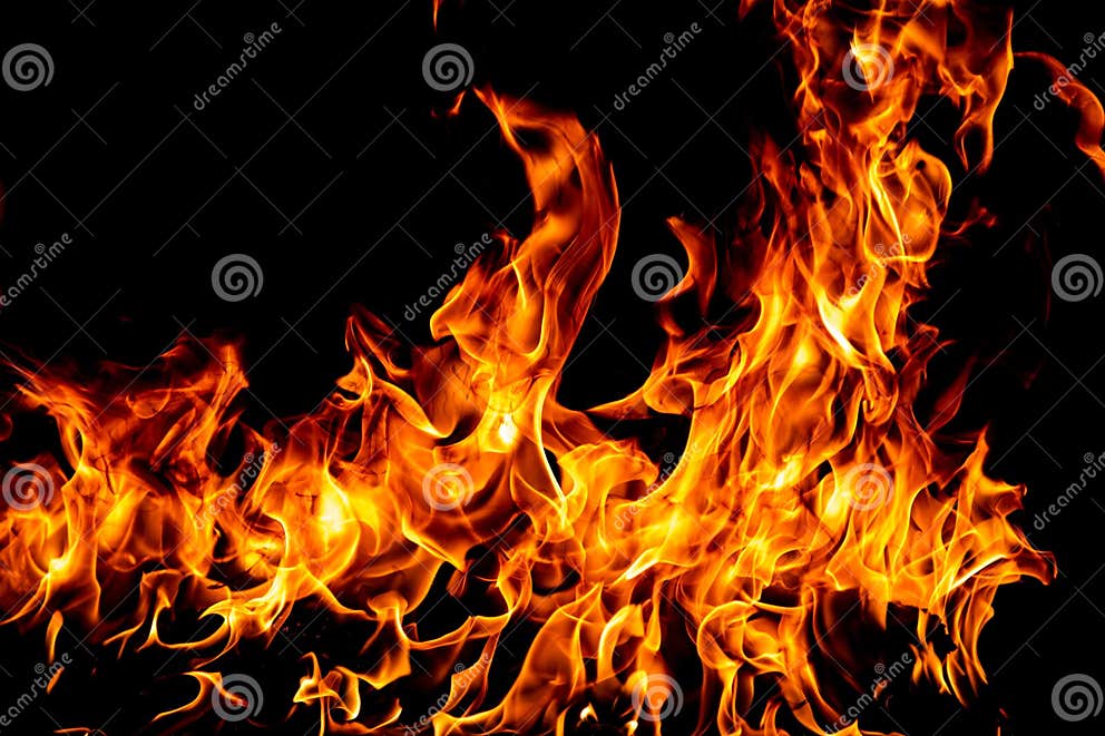 Blaze Burning Fire Flame on Art Texture Background. Stock Image - Image ...