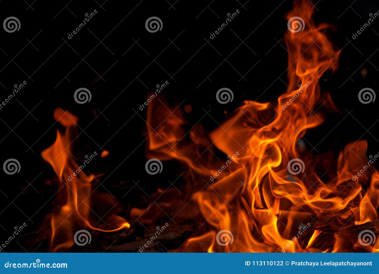 Blaze Fire Flame on Black Background Stock Photo - Image of orange ...