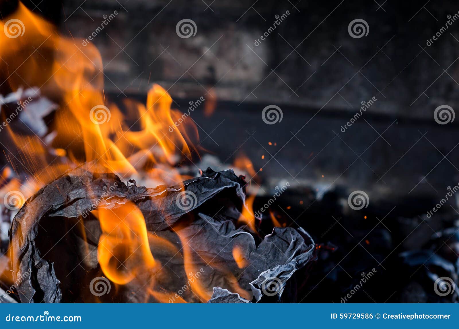 Blaze fire from flame. stock photo. Image of vulcan, smoke - 59729586