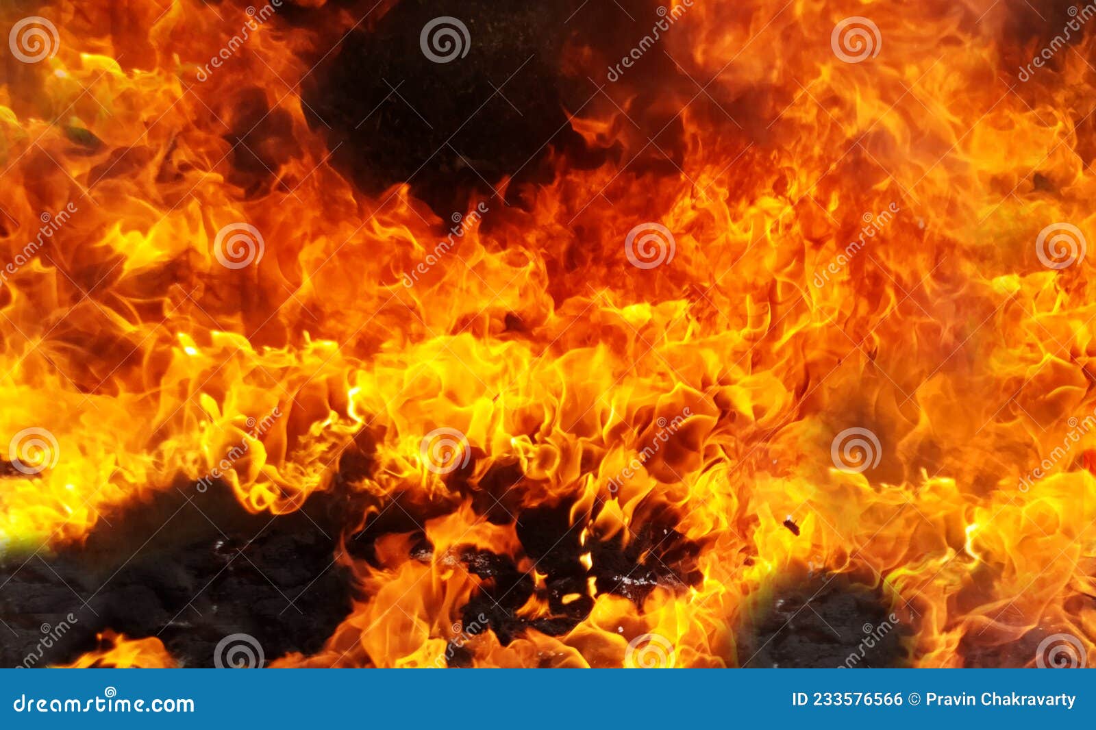 Blaze Fire Flame Texture Background. Fire with Black Smoke and Dust ...