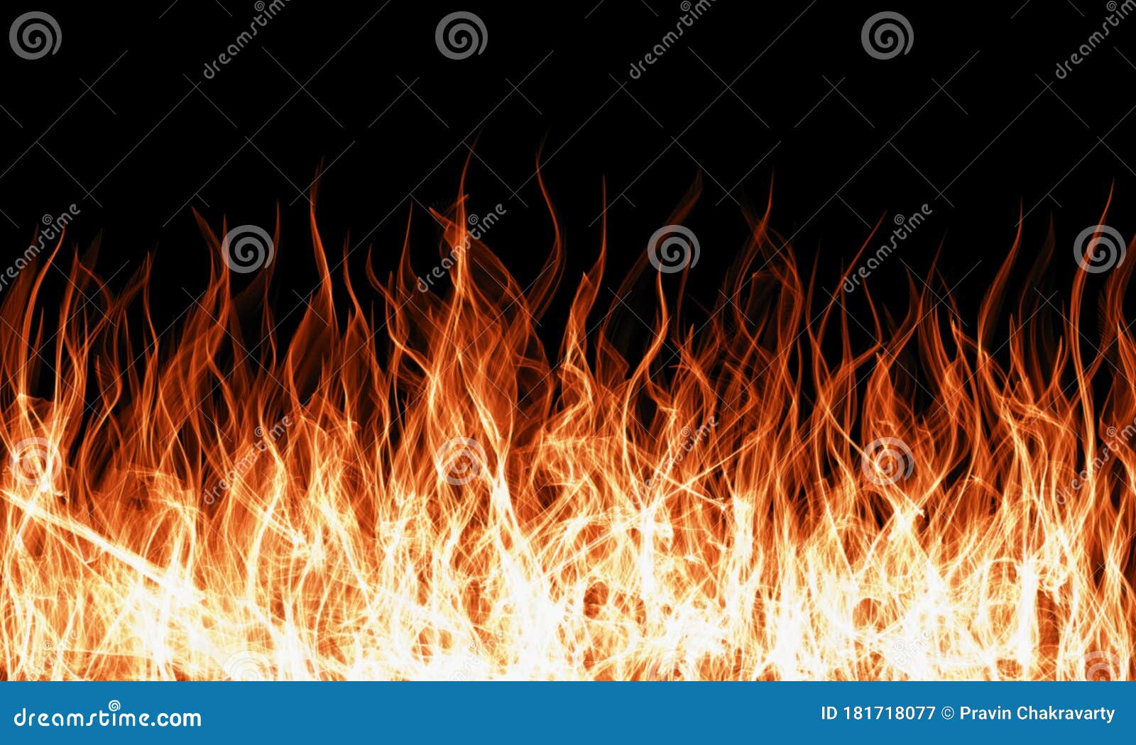 Blaze Fire Flame Texture Background Isolated On Black Background. Stock ...