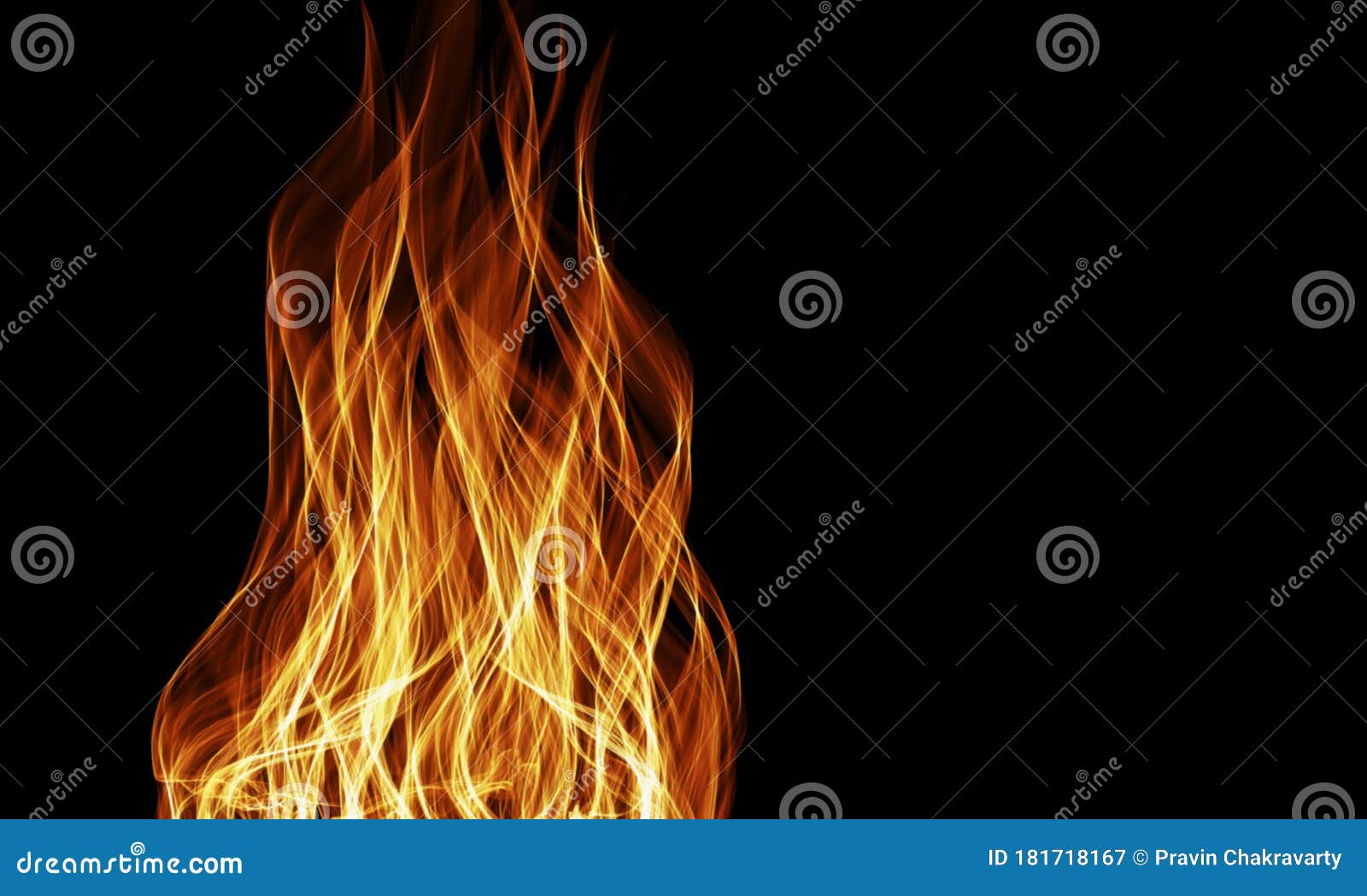 Blaze Fire Flame Texture Background Isolated On Black Background. Stock ...