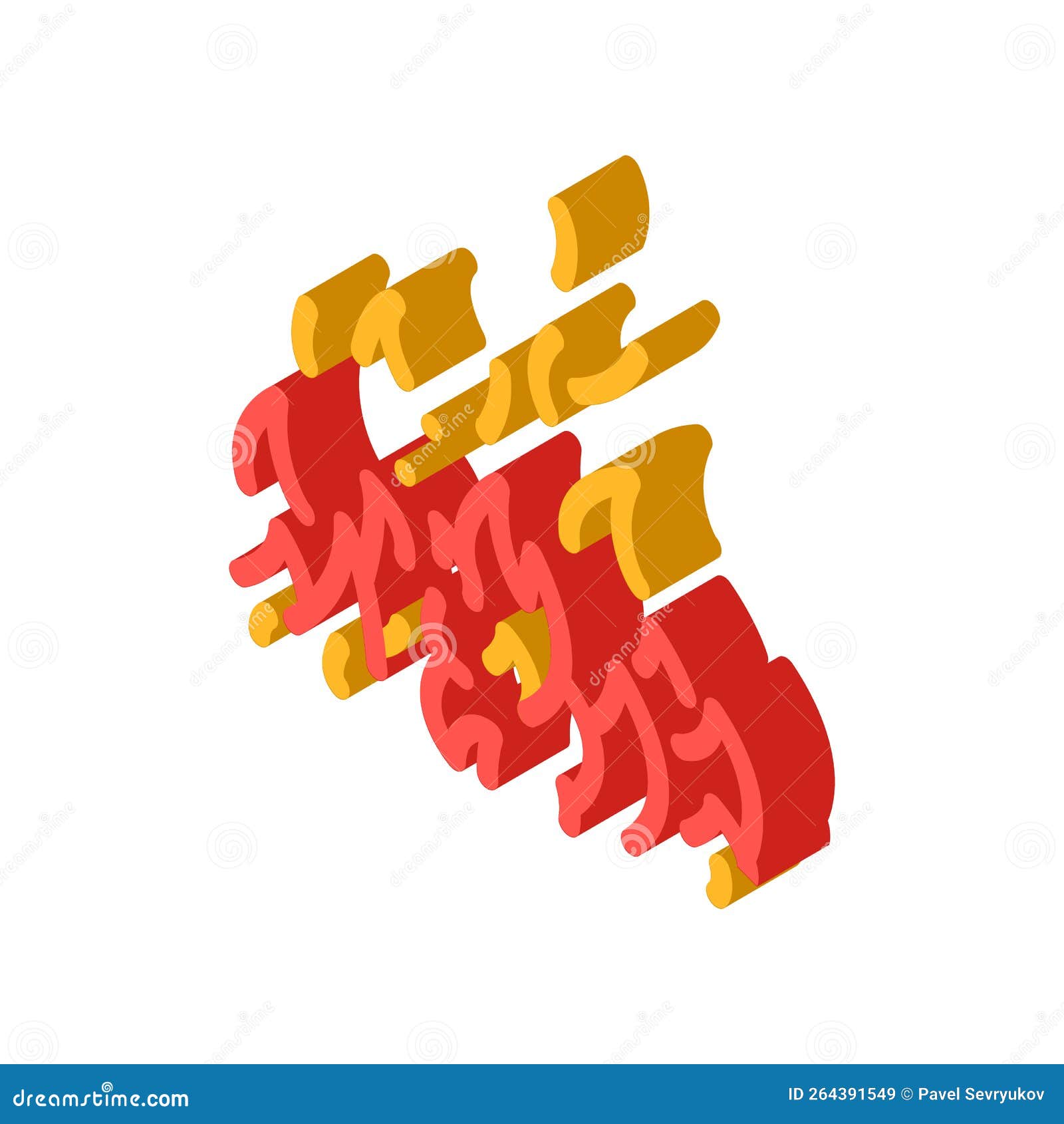 Blaze Fire Isometric Icon Vector Illustration Stock Vector ...