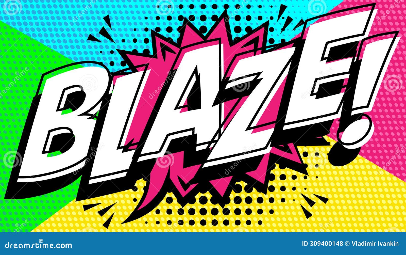 Blaze Word Pop Art on Dotted Background Stock Vector - Illustration of ...