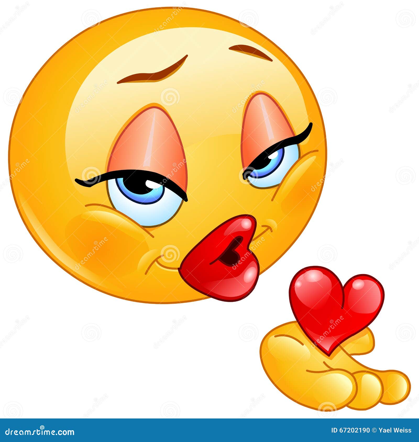 Blazend kuswijfje emoticon vector illustratie. Illustration of minnaar ...