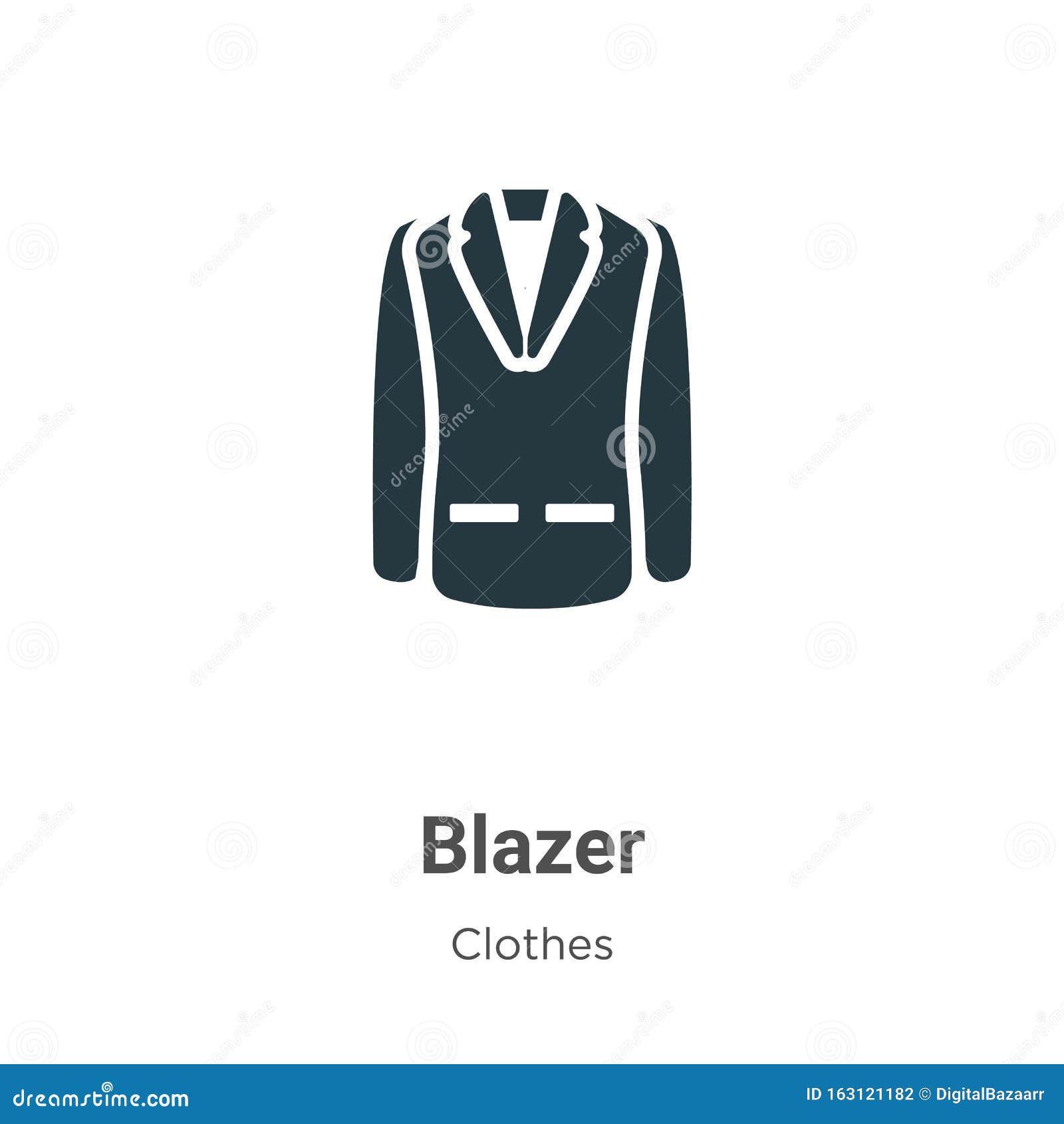 Blazer Vector Icon on White Background. Flat Vector Blazer Icon Symbol ...