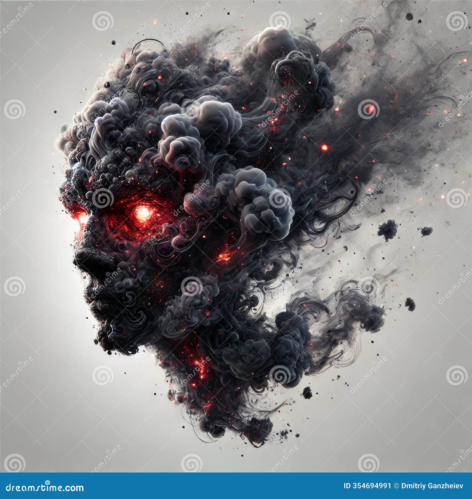 Blazing Ashen Wraith stock illustration. Illustration of embers - 354694991