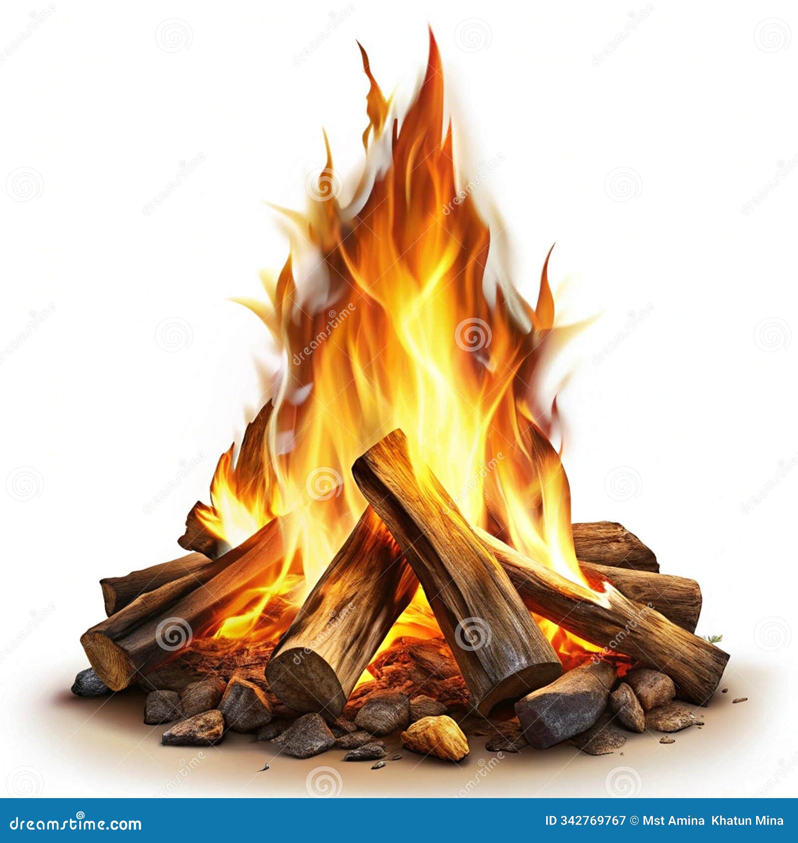 "Blazing Campfire: Warmth and Wilderness" Stock Illustration ...