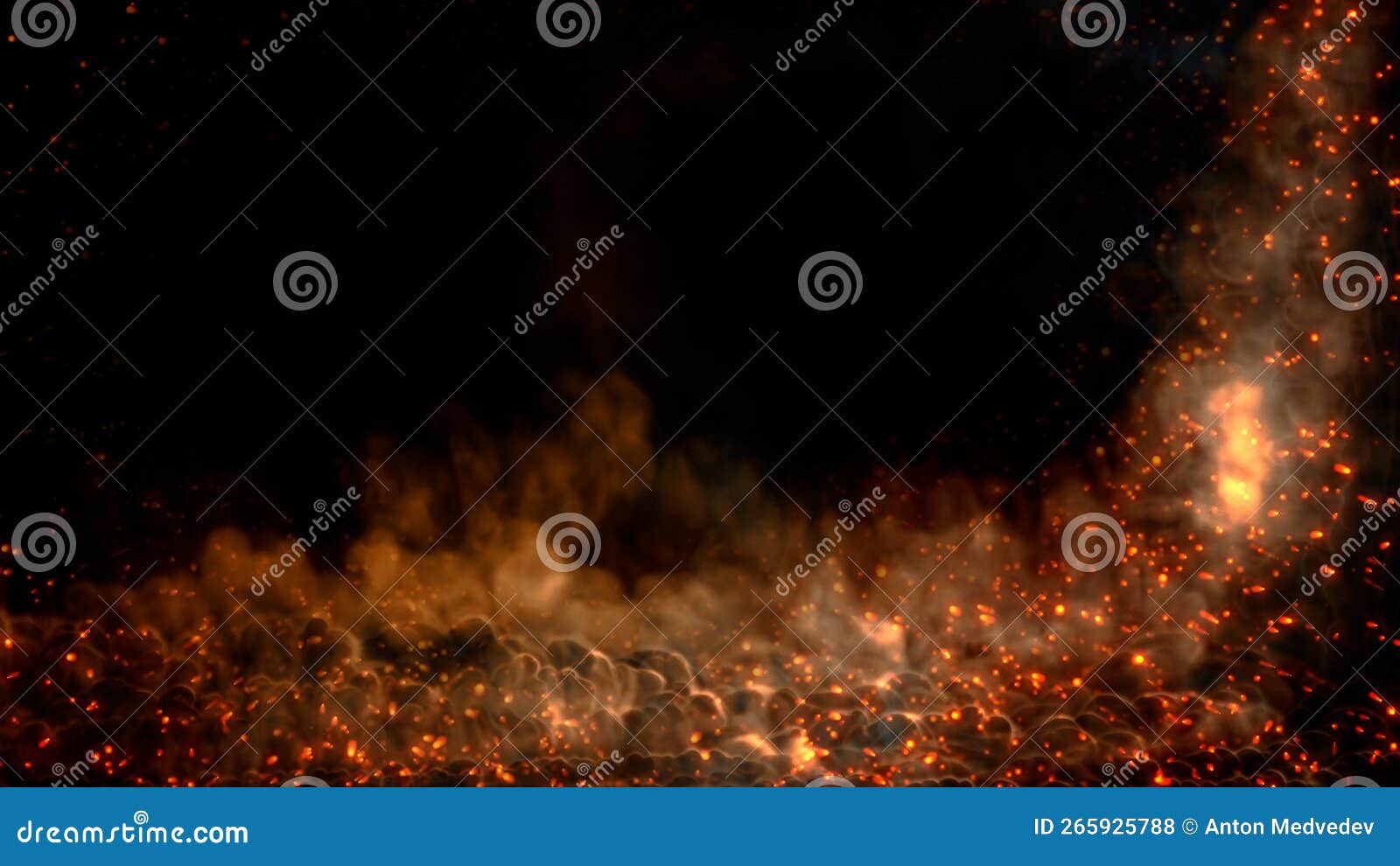 Blazing Clouds Frame for Content Bg with Fire at Right and Bottom ...