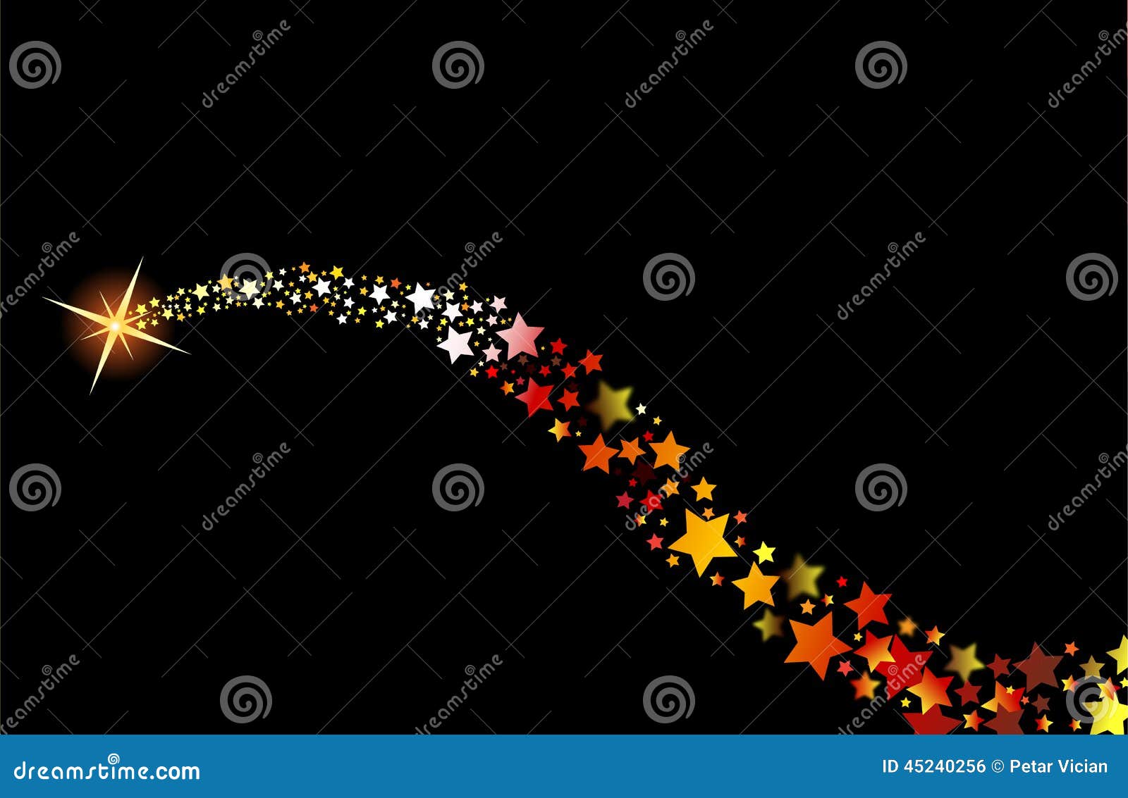 Shooting Star Background Against Dark Blue Starry Night Sky, Brightest ...