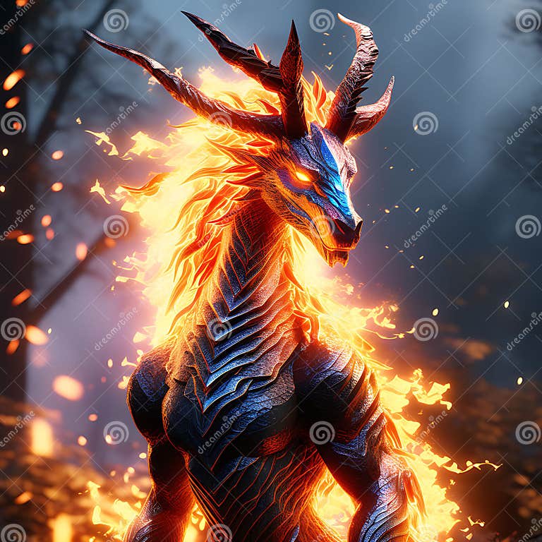 Blazing Enigma: an 8K Unity Rendering of a Fire Mythical Creature ...