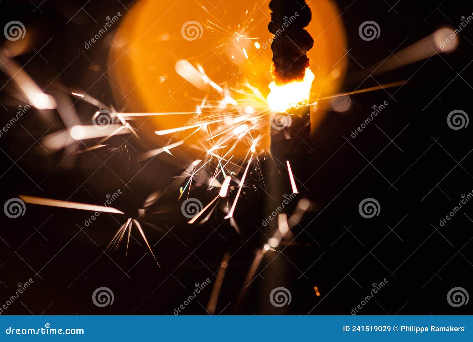 Blazing Fire Candle Fireworks Celebration Stock Image - Image of final ...