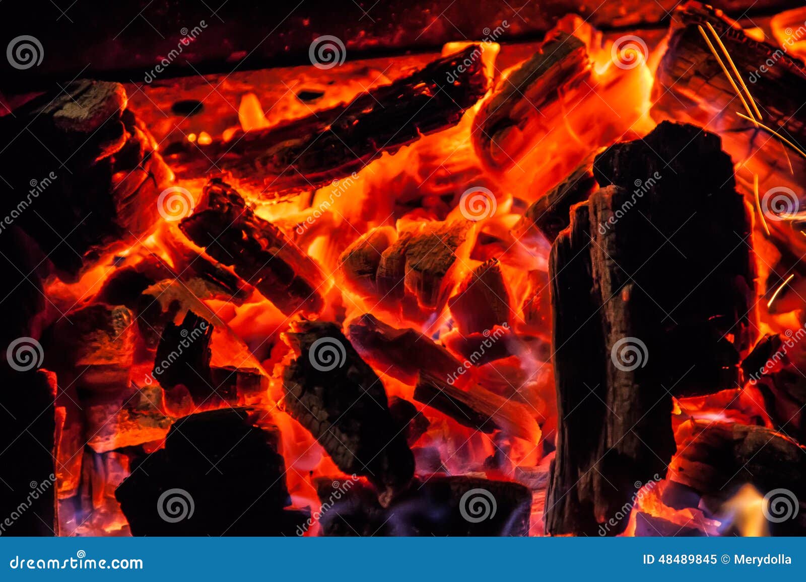 Blazing fire stock image. Image of charcoal, glow, house - 48489845