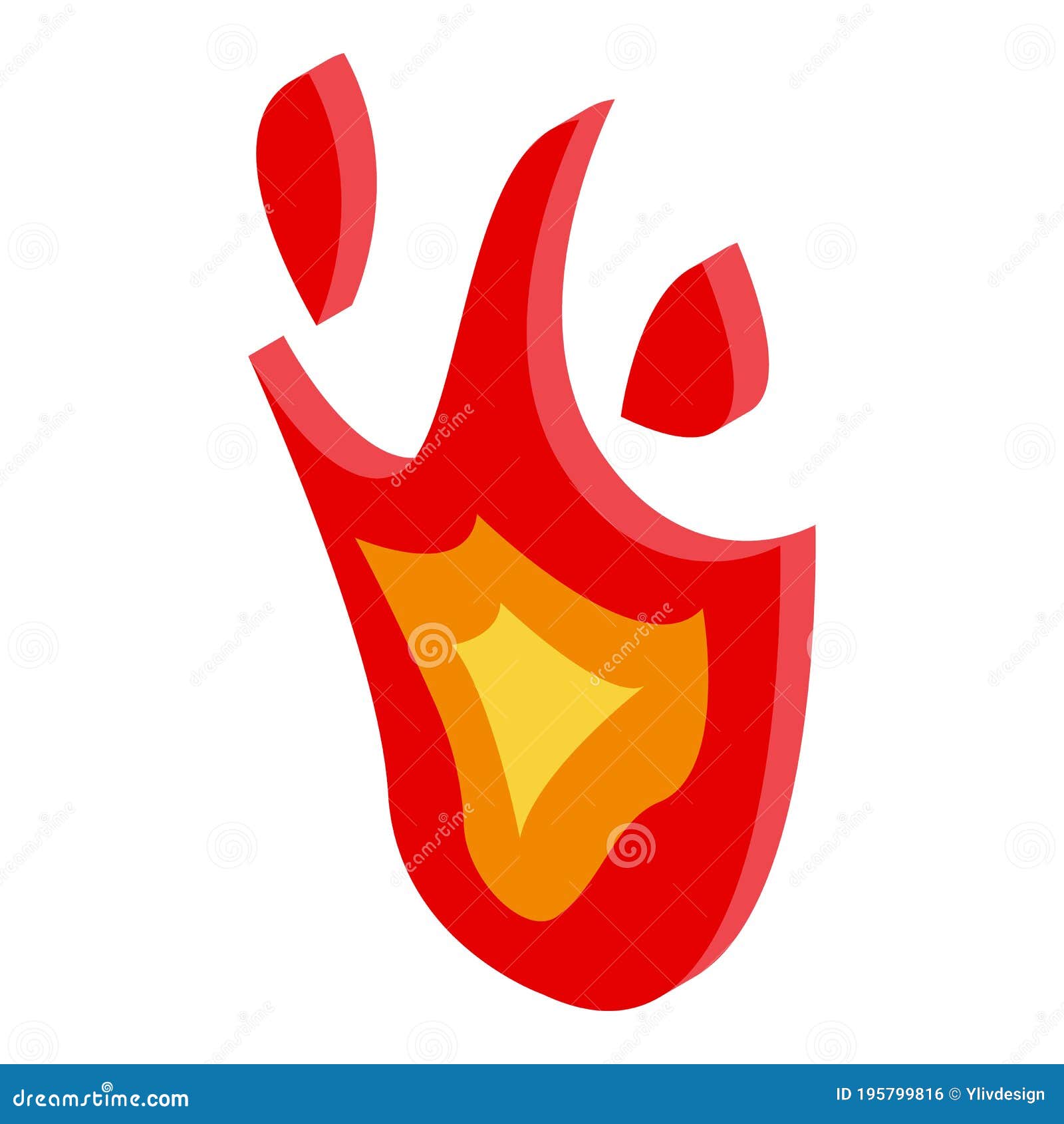 Blazing Fire Flame Icon, Isometric Style Stock Vector - Illustration of ...
