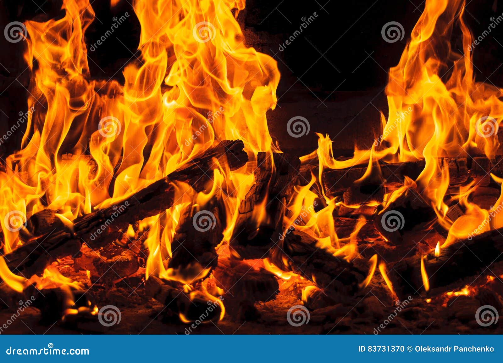 Blazing fire flames stock photo. Image of furnace, flame - 83731370