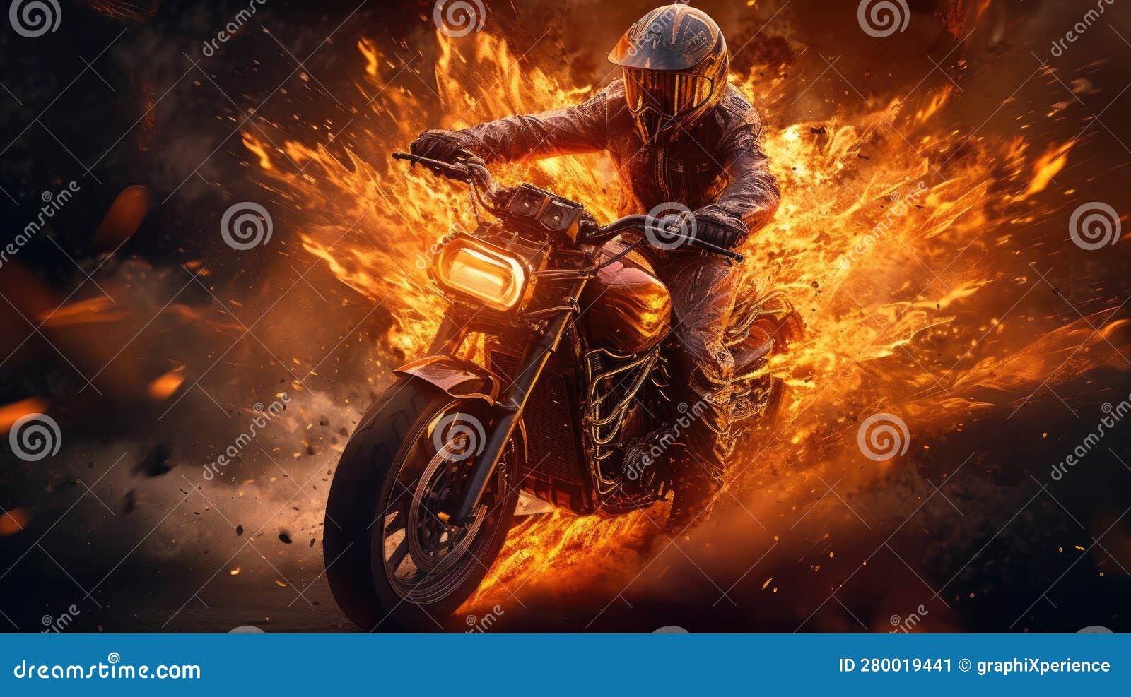Blazing Fire Ride Artwork stock illustration. Illustration of ...