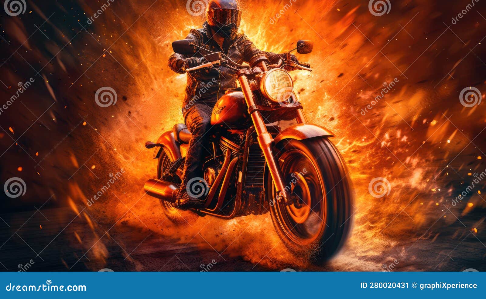 Blazing Fire Ride Artwork stock illustration. Illustration of ...