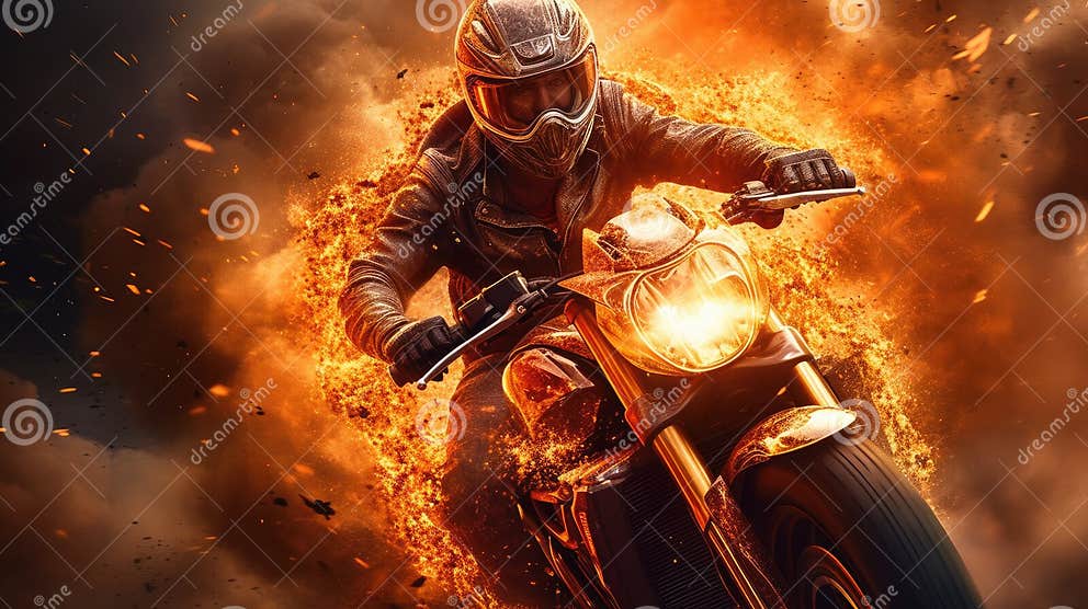 Blazing Fire Ride Artwork stock image. Image of stunning - 280020707