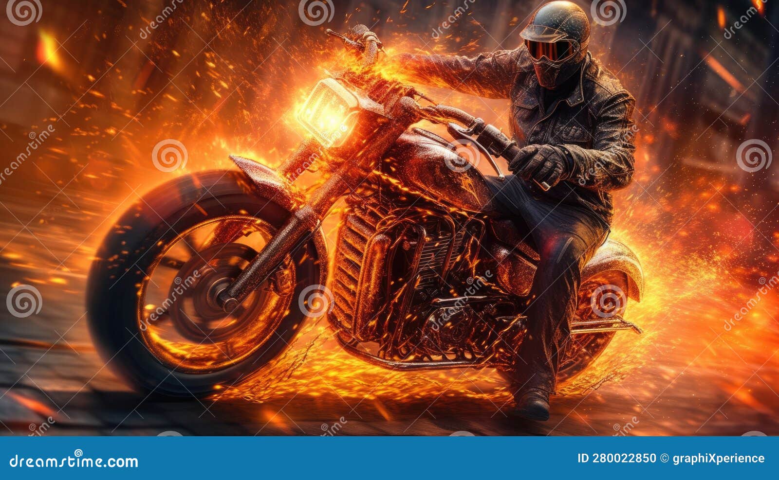 Blazing Fire Ride Artwork stock illustration. Illustration of digital ...