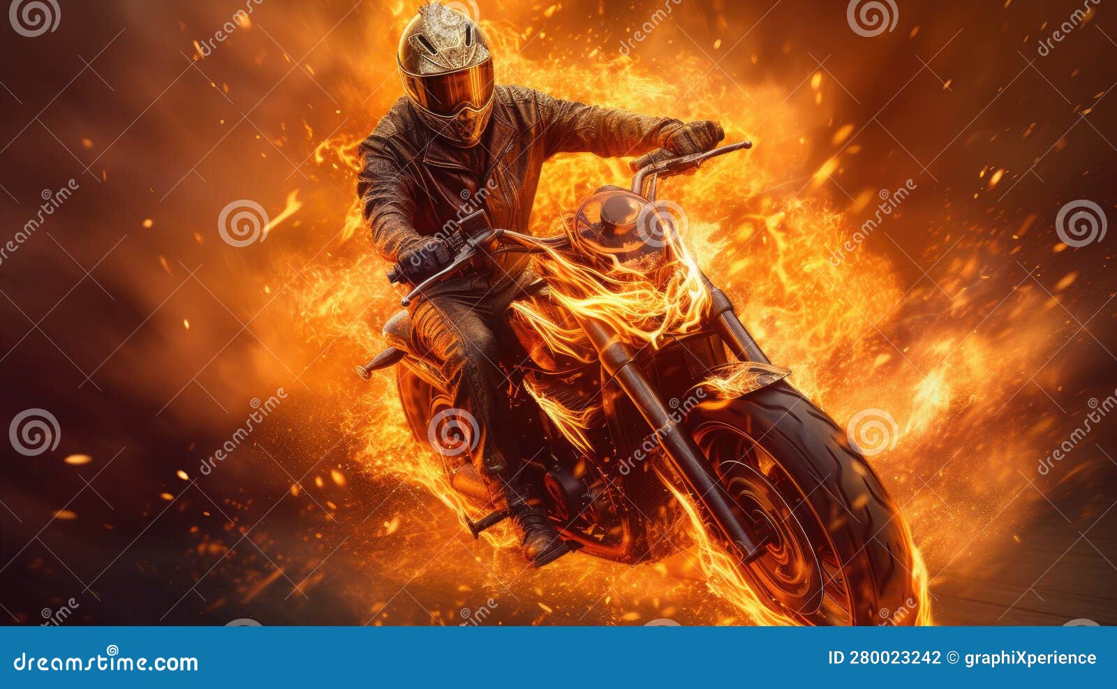Blazing Fire Ride Artwork stock illustration. Illustration of scene ...