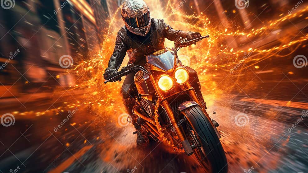 Blazing Fire Ride Artwork stock illustration. Illustration of feel ...