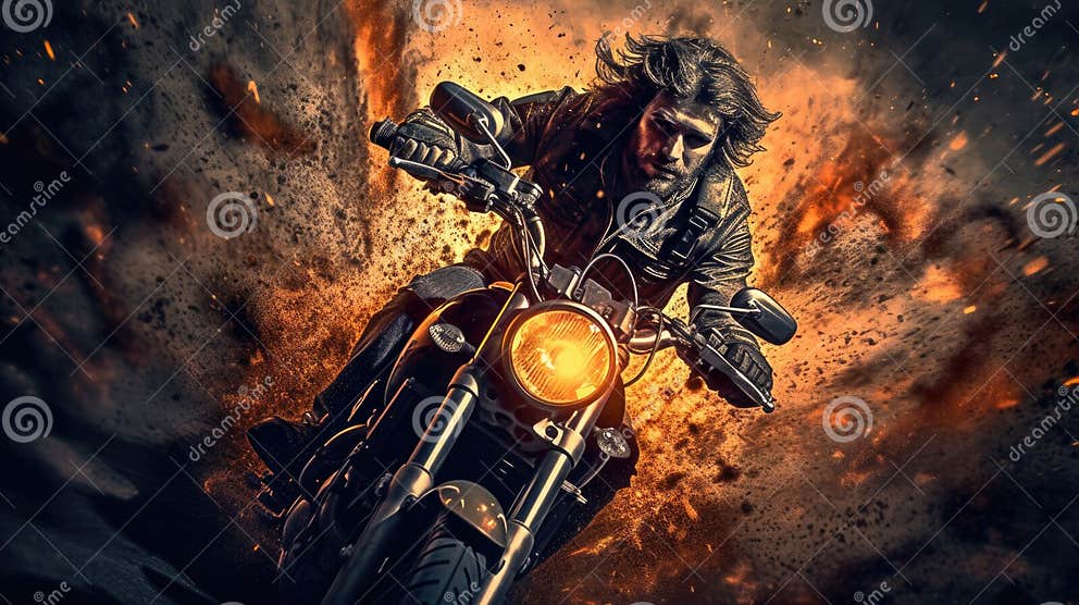 Blazing Fire Ride Artwork stock illustration. Illustration of captures ...