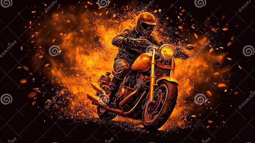 Blazing Fire Ride Artwork stock illustration. Illustration of ride ...