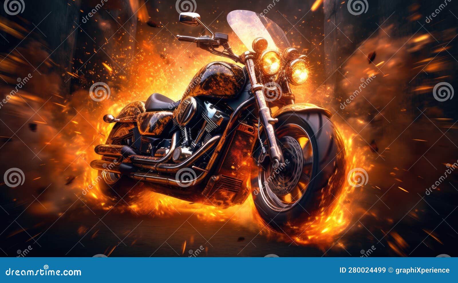 Blazing Fire Ride Artwork stock illustration. Illustration of ...