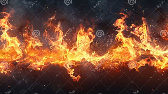 Blazing Flames Background Bundle - Realistic Fire Flame Effect Set ...