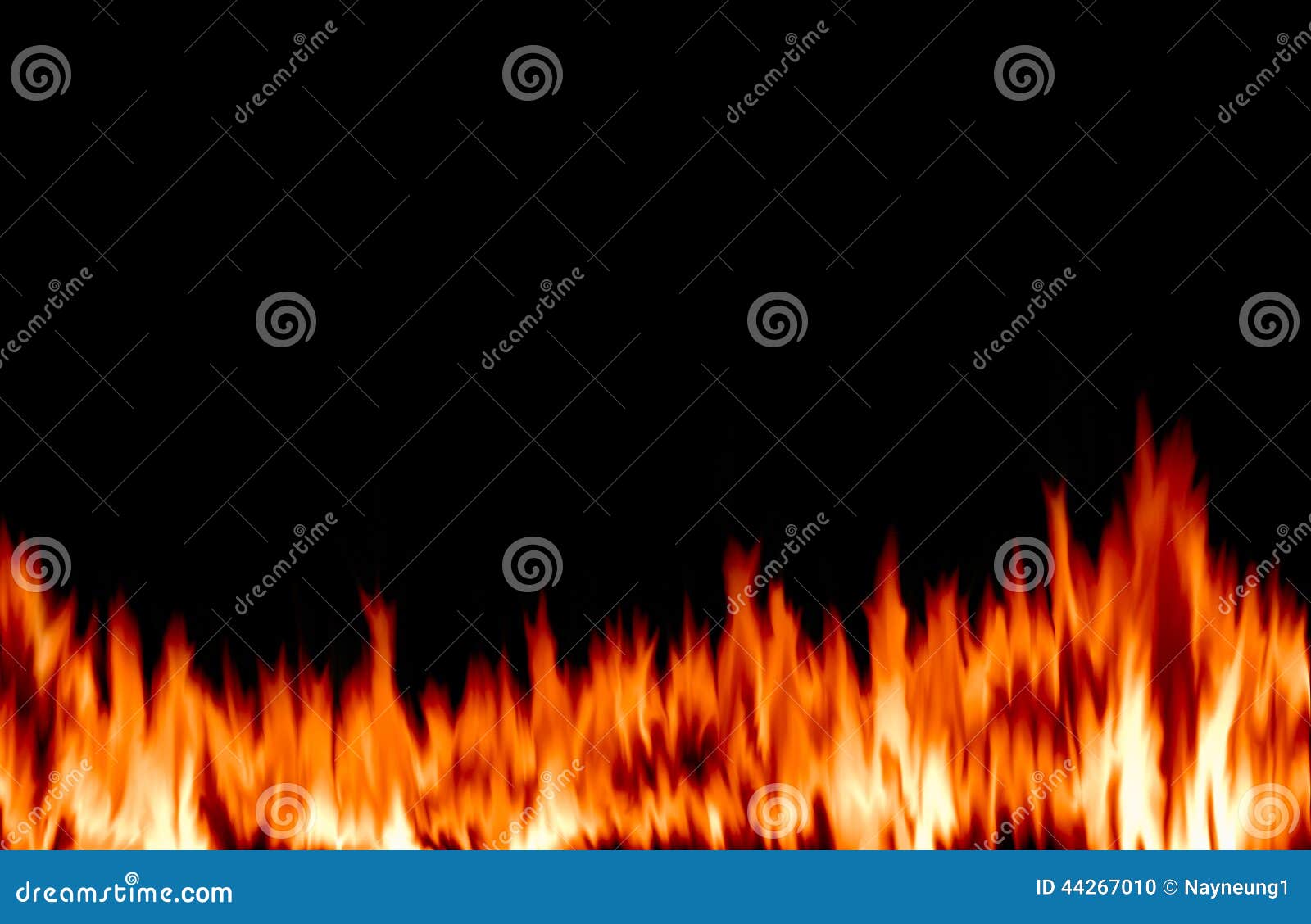 Blazing Flames on Black Background. Stock Photo - Image of hell, fiery ...