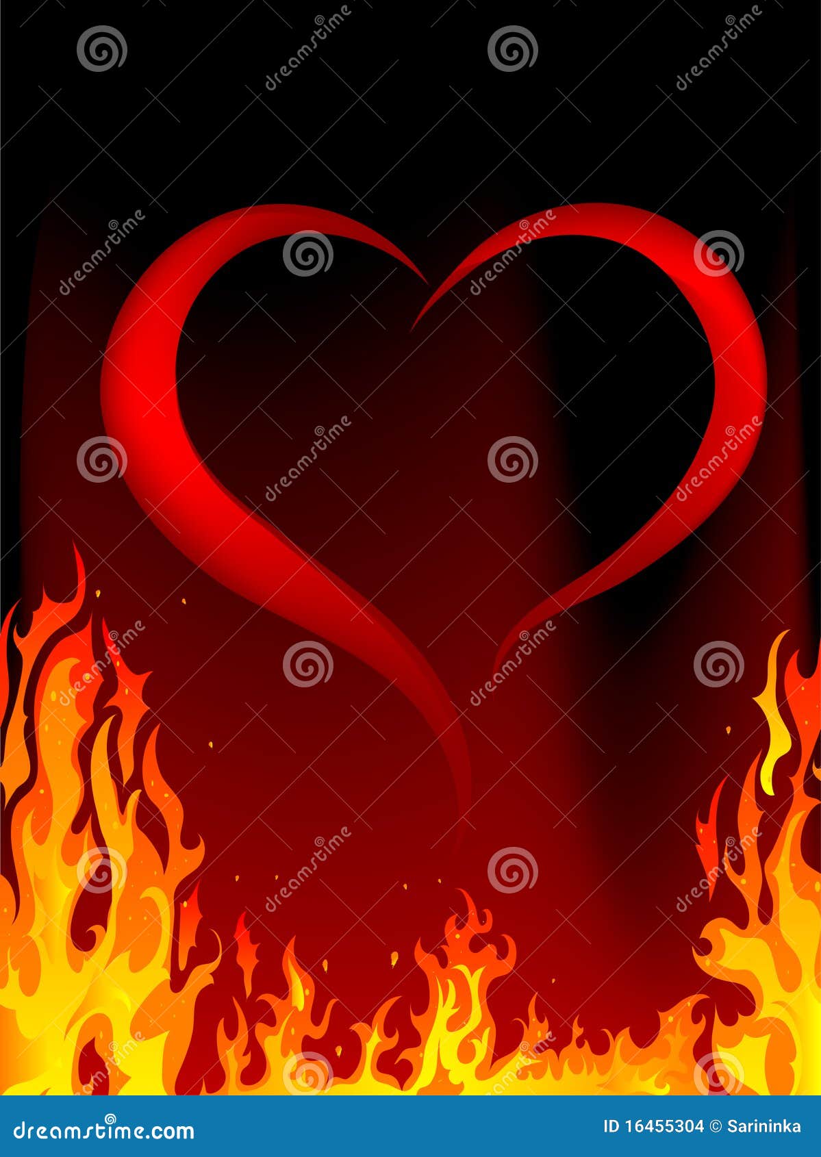 Blazing heart stock vector. Illustration of abstract - 16455304