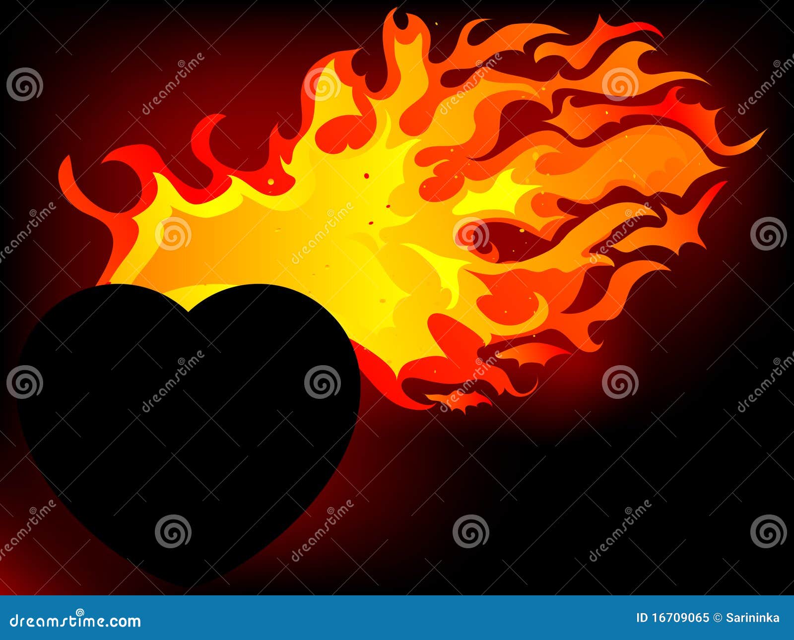 Blazing heart stock vector. Illustration of decorative - 16709065