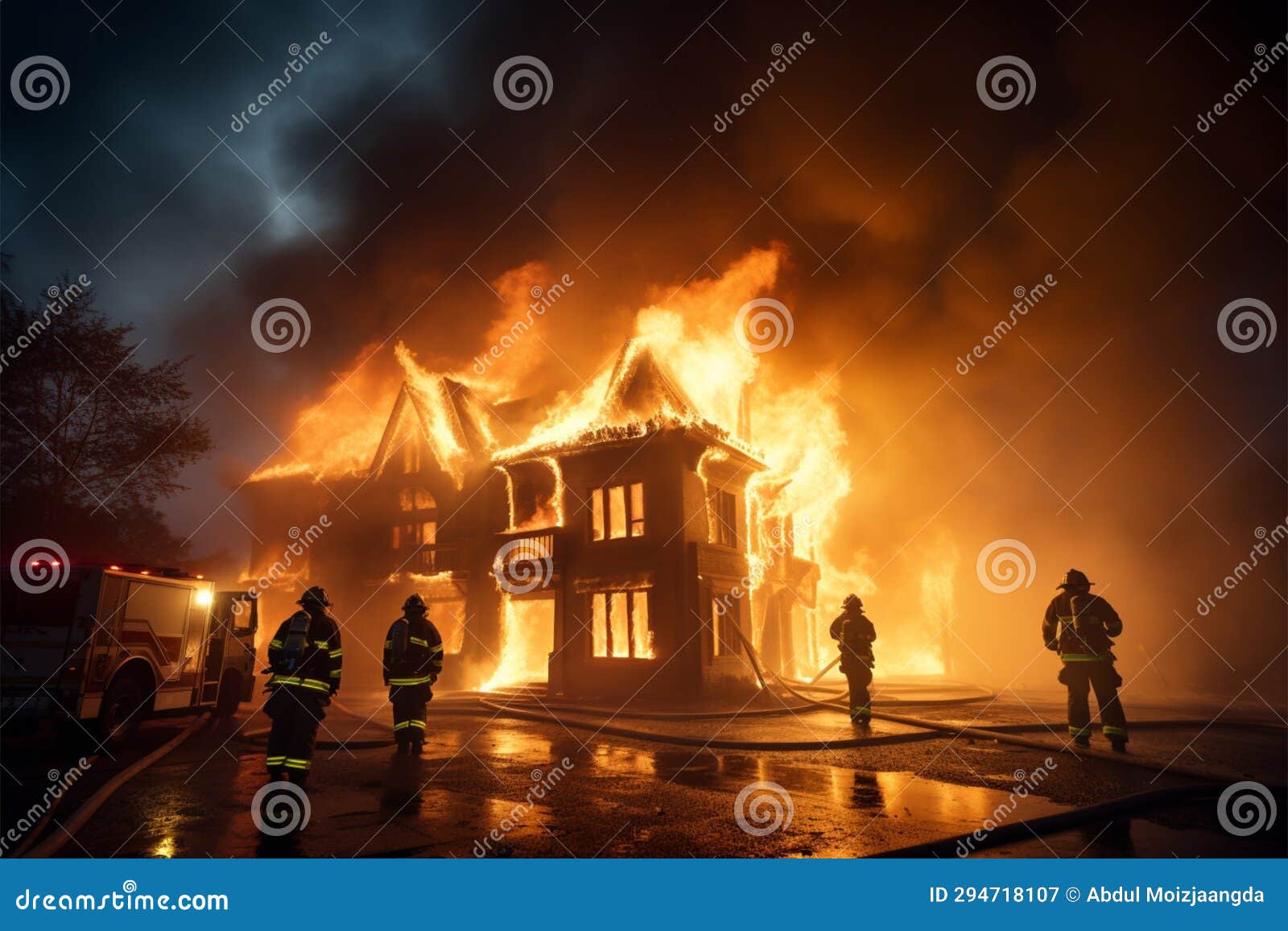 Blazing House Fire Brought Under Control by a Determined Firefighter ...