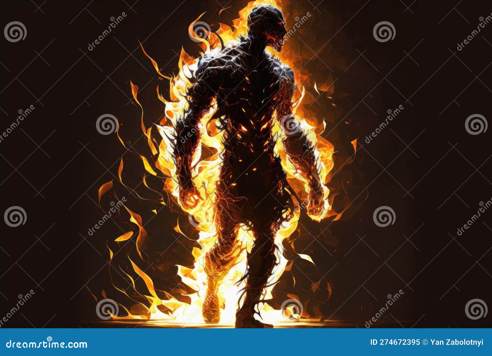 Blazing Inferno Casting Flickering Shadows Around Realistic. Generative ...