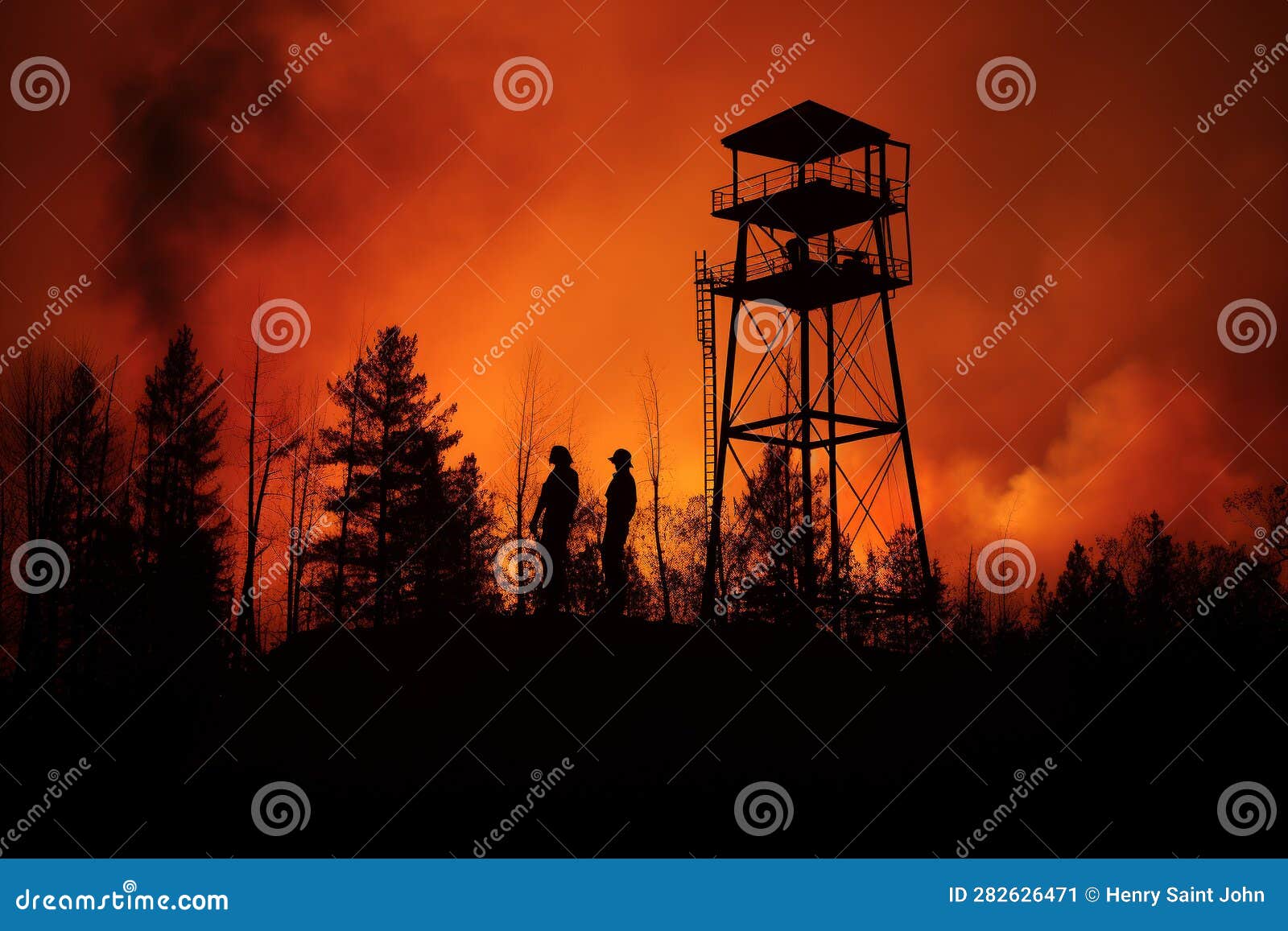 Blazing Inferno: the Wrath of a Forest Fire Stock Illustration ...