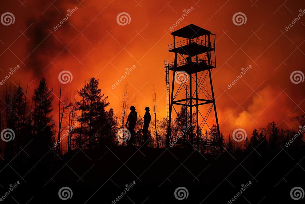 Blazing Inferno: the Wrath of a Forest Fire Stock Illustration ...