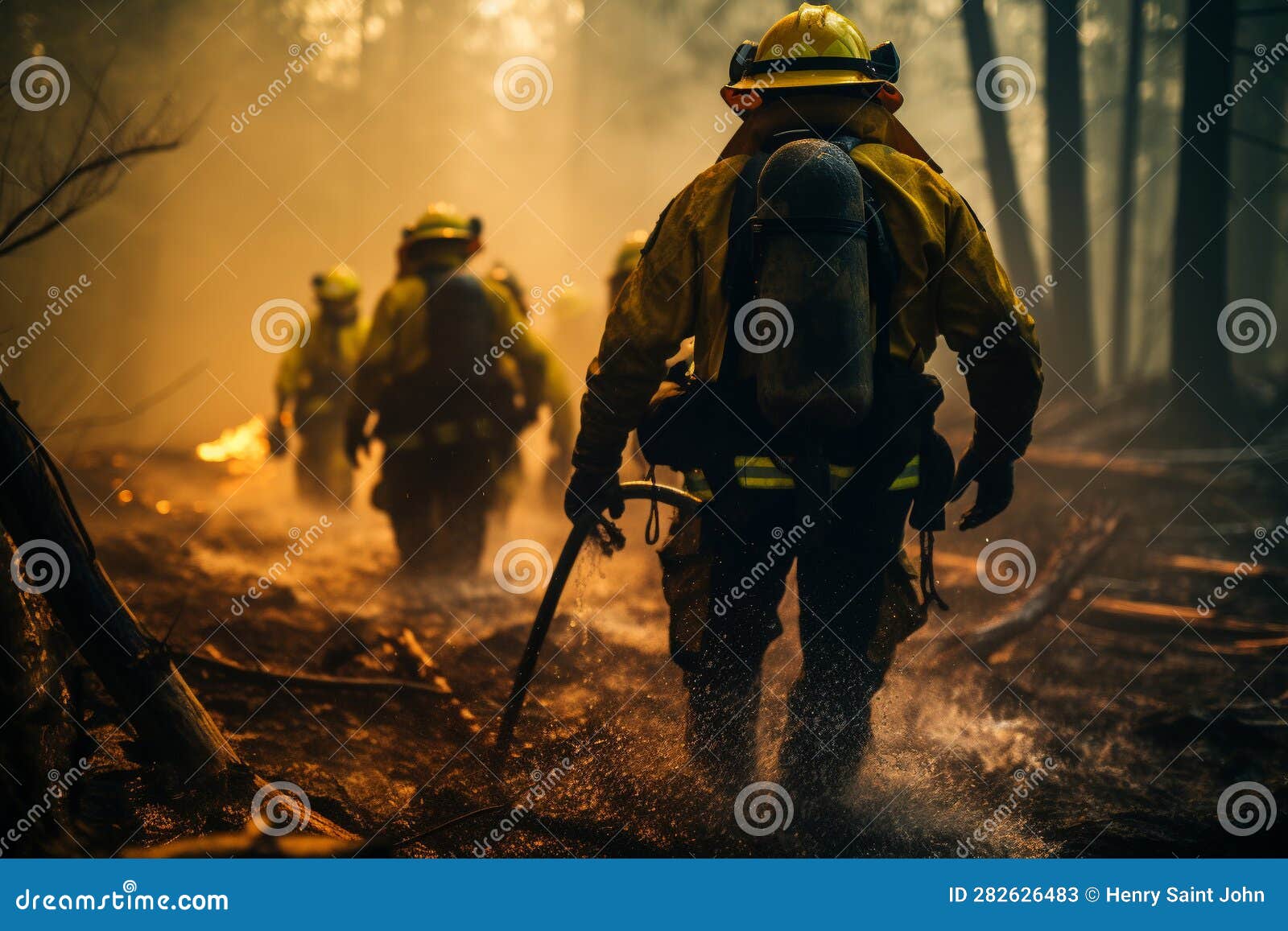 Blazing Inferno: the Wrath of a Forest Fire Stock Illustration ...